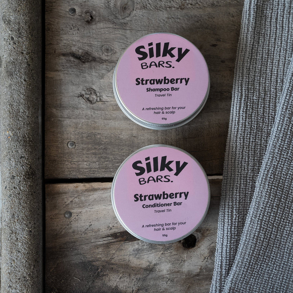Strawberry Shampoo & Conditioner Hair Care Bundle – Silky Bars